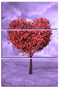 Obraz na plátně - Srdce ve tvaru stromu - obdélník 7106FB (105x70 cm)