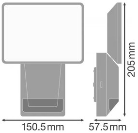 Ledvance - LED Venkovní nástěnný reflektor se senzorem FLOOD LED/15W/230V IP55