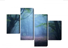 Vícedílný obraz Zamlžená 3D Lesní Krajina Nedostatek Nedostatek Plátno Canvas 240x150