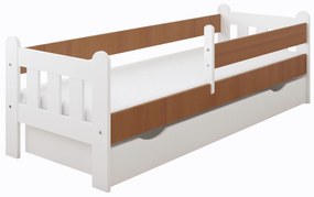 BabyBeds Dětská postel STAS Velikost postele: 160x80 cm, Barevné provedení: Ořech, Úložný prostor: Ne, bez úložného prostoru Bílá
