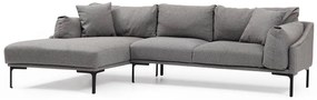 Designová rohová sedačka Pallavi 255 cm šedá - levá