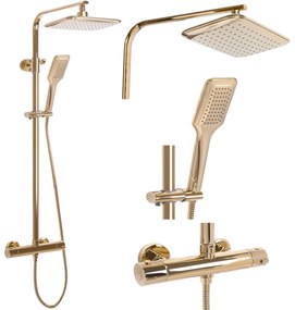Rea Tom, termostatická baterie se sprchovou sadou, zlatá lesklá, REA-P7102