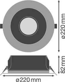 LED podhledové svítidlo LEDVANCE Downlight UGR<19 195mm 21W 4000K neutrální bílá IP54