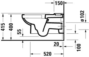 Duravit No.1 - Závěsné WC kombi, Rimless, bílá 25120900002