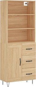 Skříň highboard dub sonoma 69,5 x 34 x 180 cm kompozitní dřevo 3190016