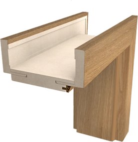 Obložková zárubeň DRE 80 cm pro tloušťku stěny 12-14 cm jilm levá O3J80L