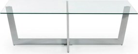 Konferenční stolek se skleněnou deskou ve stříbrné barvě 70x120 cm Plam – Kave Home