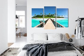 Vícedílný obraz 3D Molo Na Maledivách Nedostatek Nedostatek Přírodní plátno 60x40