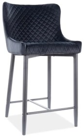 MAXIVA Barová židle - COLIN B H-2 Velvet, čalouněná, různé barvy na výběr Čalounění: černá (Bluvel 19)