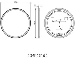 CERANO - Koupelnové LED zrcadlo Vito, kovový rám - černá matná - Ø 80 cm