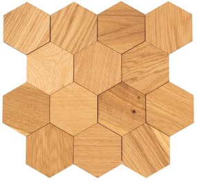 VZOREK - Dřevěný obklad, HEXAGON, DUB, broušený, olejovaný. ROZMĚR VZORKU: 150 x 150 mm