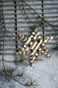 Ozdoba na vánoční stromek Tin sněhová vločka zlatá