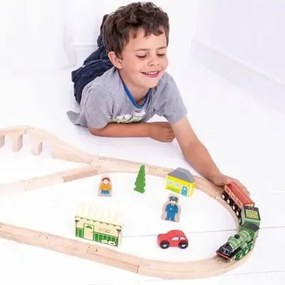 Bigjigs Rail Dřevěná vláčkodráha Flying scotsman / 40 dílů / od 3 let