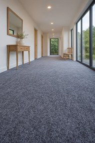 AKCIA: 100x420 cm Metrážny koberec Classica 28, záťažový, šíře, modrá, ab (mriežka), chodba / predsieň, Condor Carpets