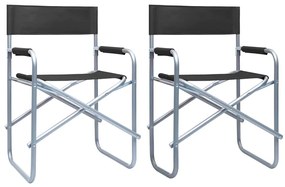 vidaXL Režisérské židle 2 ks ocel černé