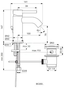 Ideal Standard - Umyvadlová baterie s výpustí, matná bílá