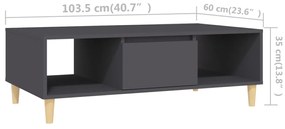 Konferenční stolek šedý 103,5 x 60 x 35 cm dřevotříska - Default Title