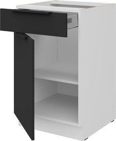 ARIA bc | dolní skříňka 50 D 1F 1S policová se zásuvkou | 50 cm | PREMIUM BOX | bílá/černá