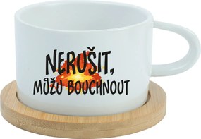 NERUŠIT, MŮŽU BOUCHNOUT. - bílý hrníček makronka 200 ml