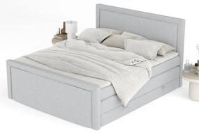 Světle šedá boxspring postel s úložným prostorem 140x200 cm Lavenda – Maison de Rêve