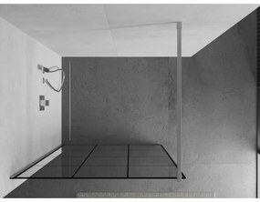Mexen Kioto sprchová zástěna 100x200 cm 8 mm, chromový profil, sklo černý vzor 1, 800-100-101-01-77