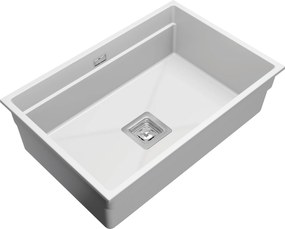Gamma Decor 7050, 1-komorový granitový dřez 700x470x220 mm, bílá, GMA-ZLE000107