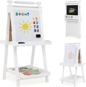 Costway Dětská výškově nastavitelná tabule s bílou tabulí