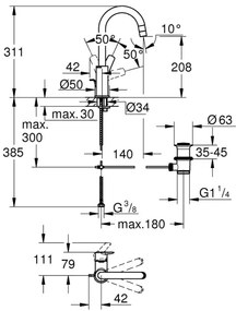 GROHE 24203002 - Umyvadlová baterie START velikost L lesklý chrom
