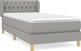 vidaXL Box spring postel s matrací 90x200 cm textil [3127013] Barva: světle šedá