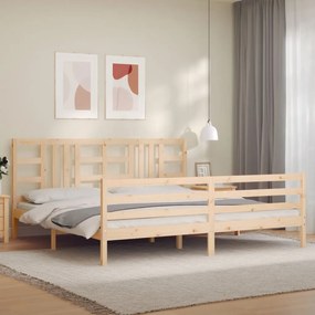 Rám postele s čelem 200 x 200 cm masivní dřevo,  3193941