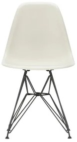 Eames Plastic Chair DSR černě lakovaná oblázková černé na tvrdou podlahu Vitra