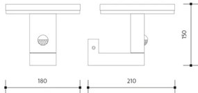 LED Venkovní nástěnné svítidlo se senzorem BARI LED/10W/230V 4000K IP54 antracit