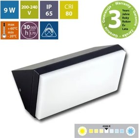 LED svítidlo McLED Penelope, 9W, 4000K, IP65, černá ML-513.029.19.0