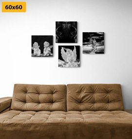 Set obrazů nebeská radost v černobílém provedení - 4x 60x60 cm