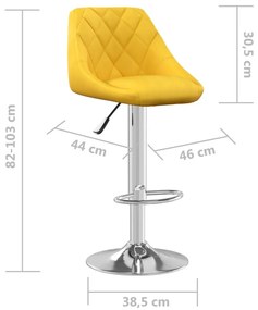 vidaXL Marketos Barové židle 2 ks hořčicově žluté samet