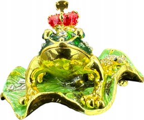 Figurka Socha Žába Na Listu Šperkovnice ve stylu Faberge P23090C