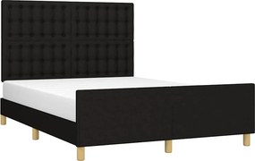 Rám postele bez matrace černý 140 x 190 cm textil 3125375