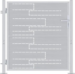 Zahradní brána se zámkem Stříbrná 85 x 97 cm Nerezová ocel 3402575