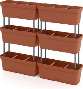 Costway 6 Kus truhlíků s drenážním systémem truhlíky vertikální zvýšený záhon