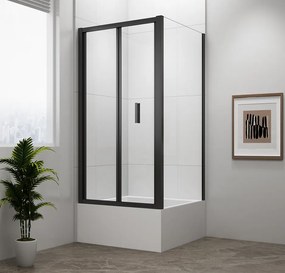 Polysan Polysan, DEEP BLACK obdélníková sprchová zástěna 1000x900mm L/P varianta, čiré sklo, MD1910B-02