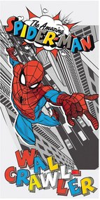 Carbotex Osuška SPIDERMAN POP, šedo-červená, froté, 70x140cm