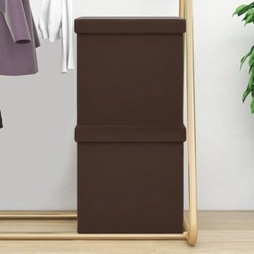 vidaXL Skládací úložné stoličky 2 ks umělá kůže [338790] Barva: Hnědá