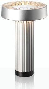 Ambientec FT1-SLV Fotica Silver, přenosná lampička ze stříbrného hliníku, LED 1800-2500K dotykové stmívání, Ø13x20,5cm, IP66