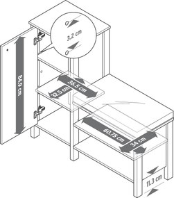 Tchibo - Lavice s botníkem - barva: bílá