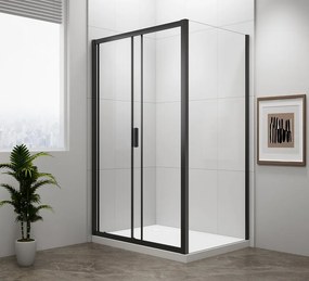 Polysan Easy Black sprchový kout obdélníkový 120 x 70 x 190 cm posuvné černá čiré sklo EL1215B-01