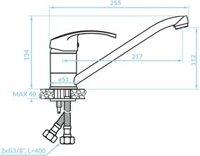 Kuchinox Kakadu, stojánková umyvadlová baterie, bílá, LAV-BKK_660D