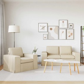 Set pohovek 2 ks Krémová textil 3407505