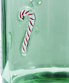 X-MAS Lucerna "Candy Cane" 10 cm - zelená