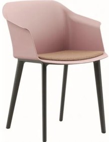 Plastová jednací židle s čalouněným sedákem DESIGNE 16 - nosnost 120 kg - 3D4785