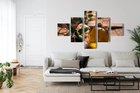Vícedílný obraz Láhev Olivového Oleje Nedostatek Nedostatek Přírodní plátno 250x150